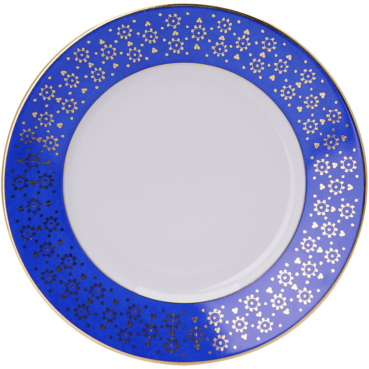 Assiette à dîner bleue et or collection My Russie - Barbeau & Barbotine